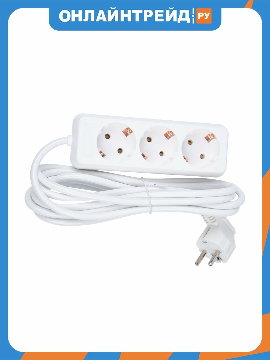Удлинитель Uniel S-GCD3-3 Стандарт. с-з. 3 гн, шнур 3 м, 02891