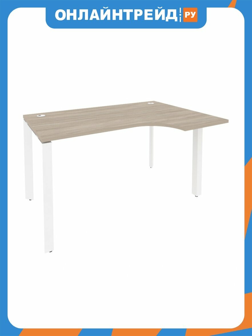 Стол эргономичный правый Riva CHAIR на П-образном м/к O. MP-SA-2 (R) Дуб аттик/Белый металл 1380*980*750 Onix