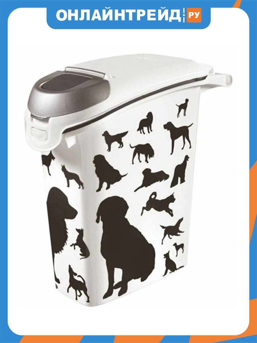 Контейнер для корма Curver Pets Friends 210341 герметичный с дозатором, 23 литра