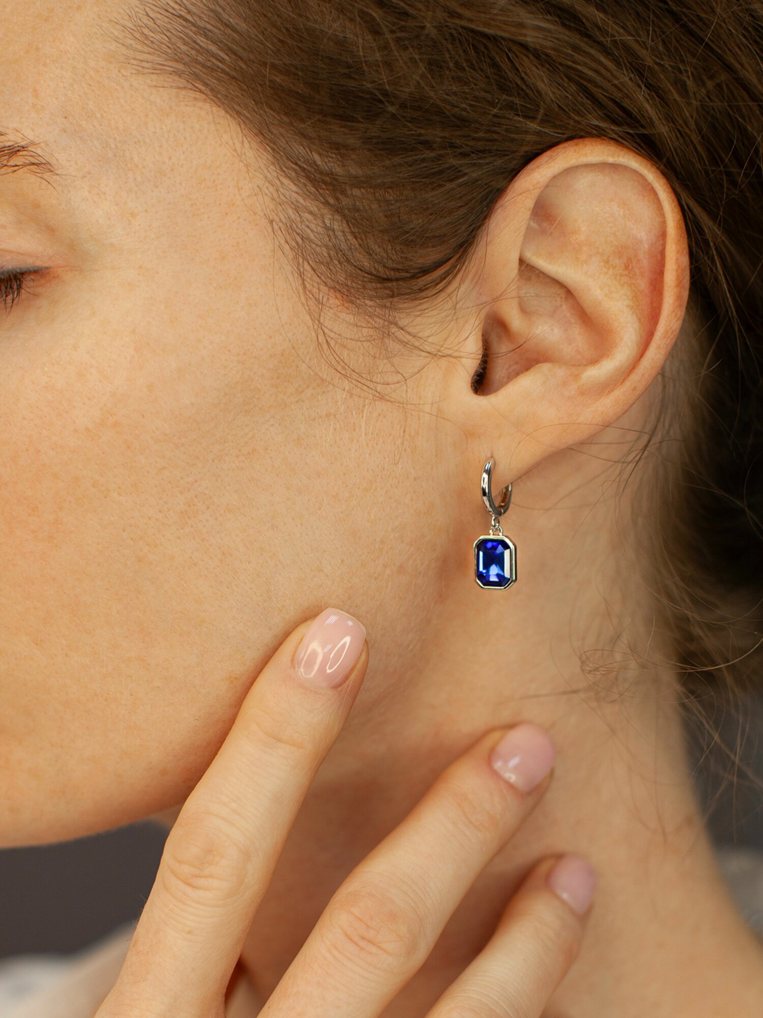 Моносерьга, кристаллы Swarovski