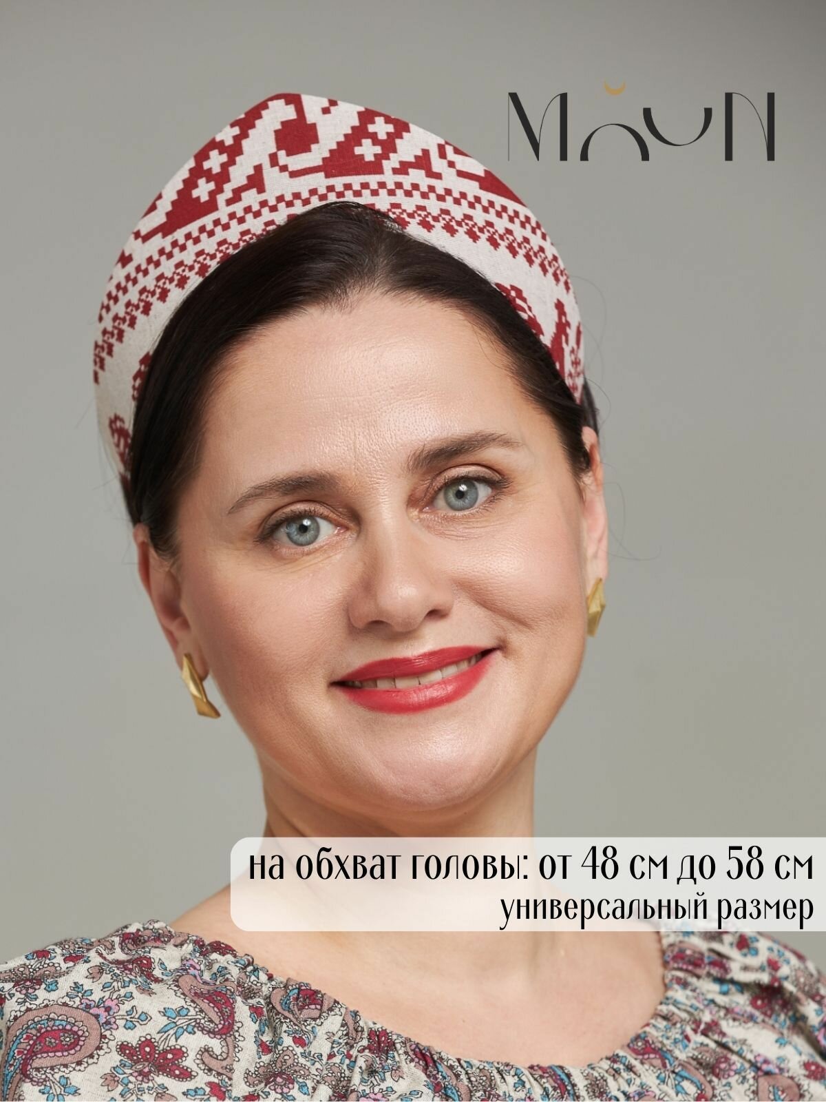 Кокошник ободок женский льняной