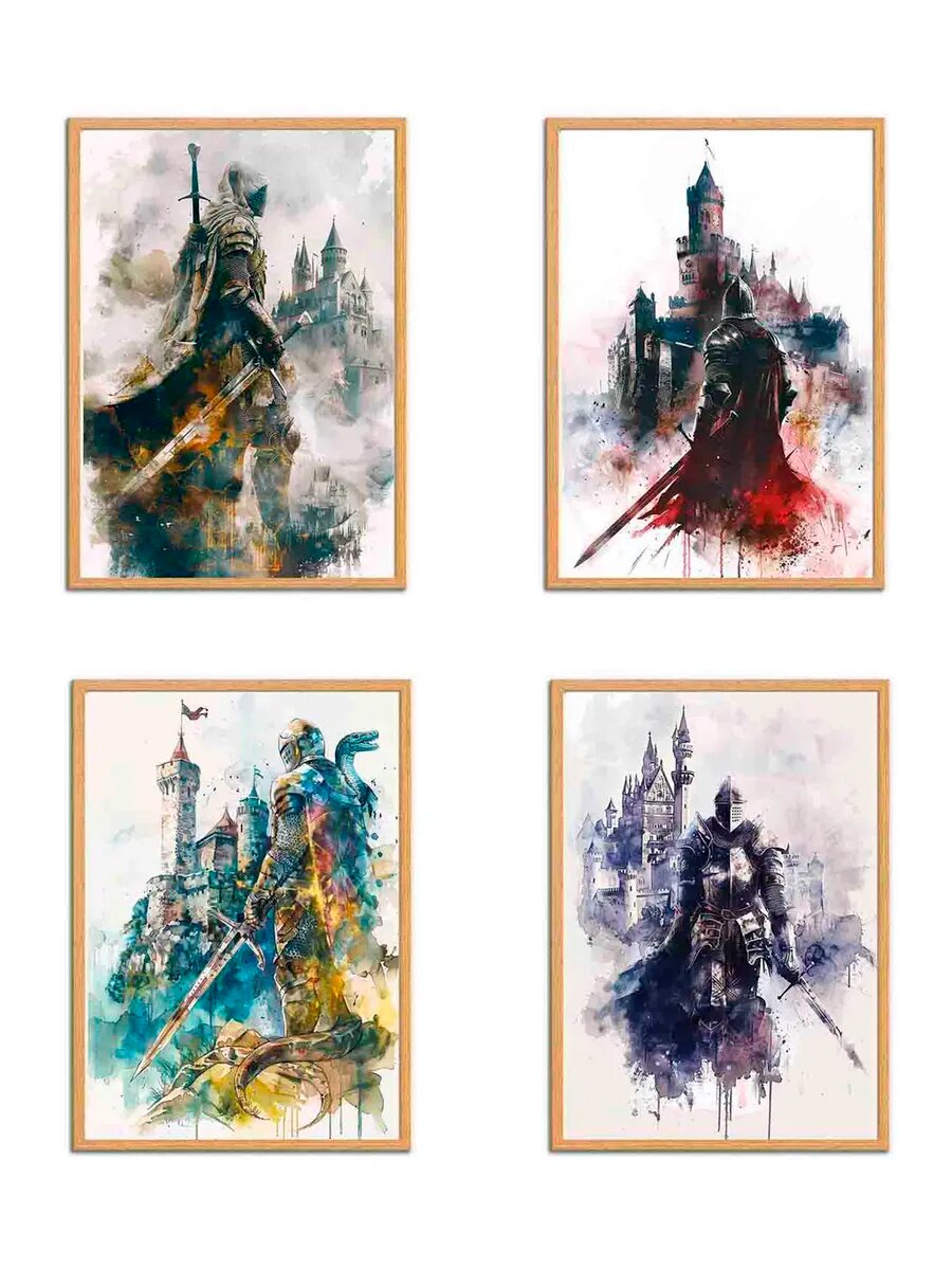 Королевская кобра Рыцарь, 4 Плаката, 30x21см