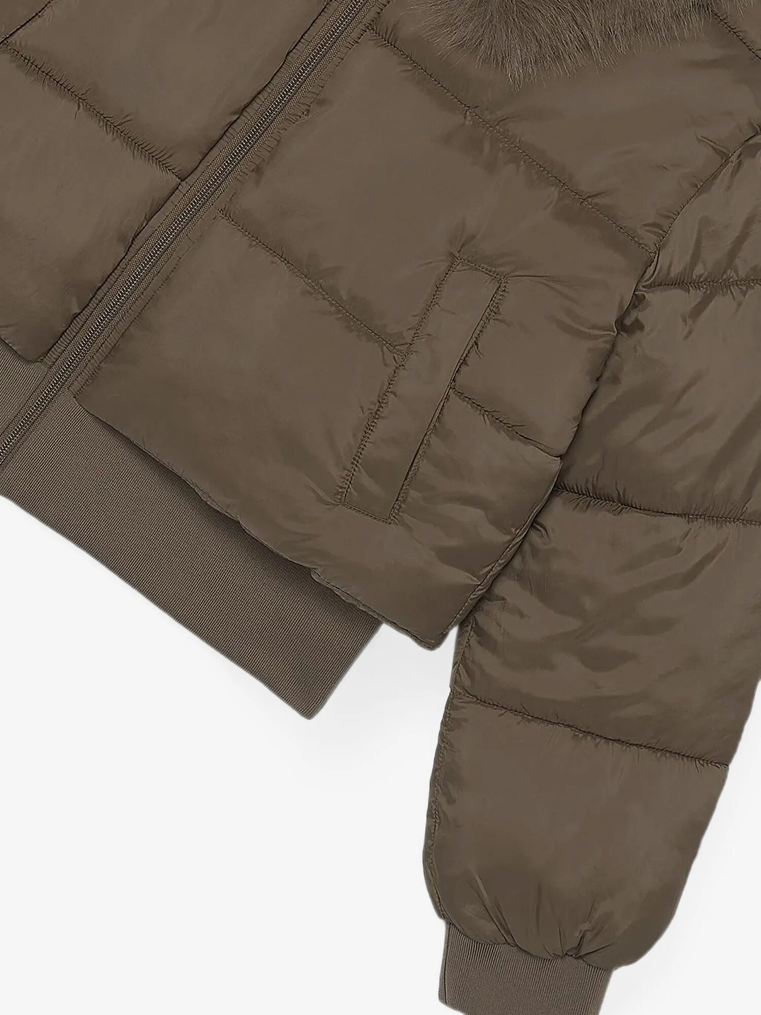 Пуховик Mayoral Faux-fur collar padded jacket, размер 14 лет, коричневый — фото 1