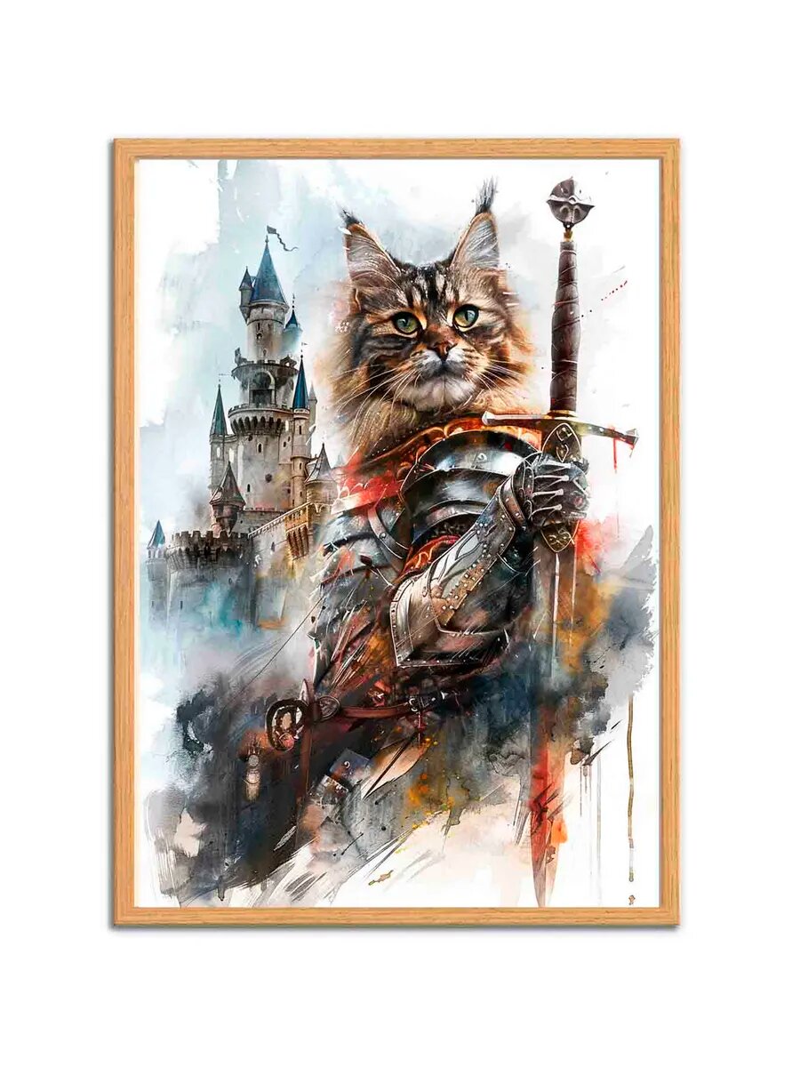 Кот Мейн-кун Рыцарь 5, Плакат 30x42см