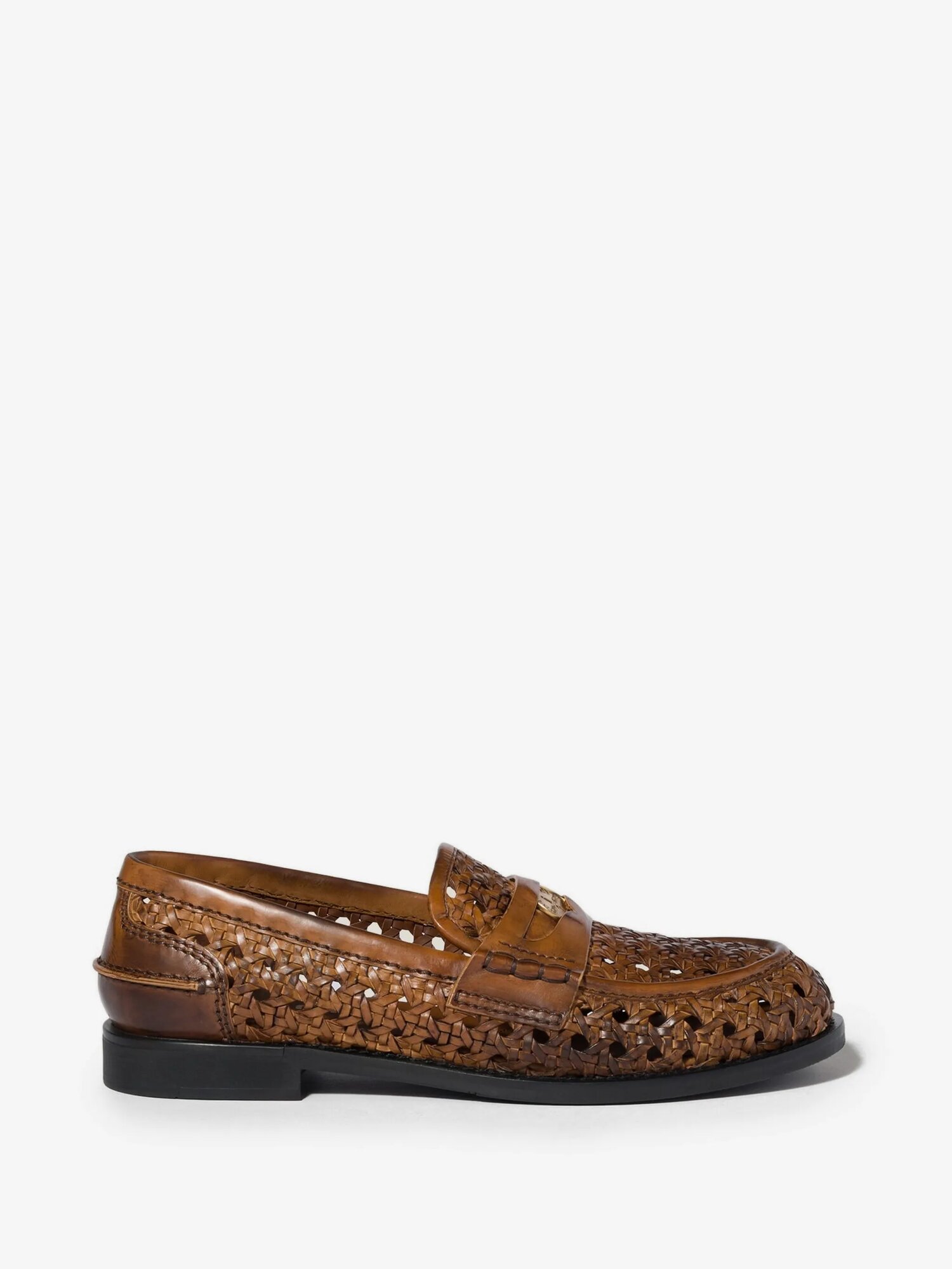 Лоферы Woven leather loafers