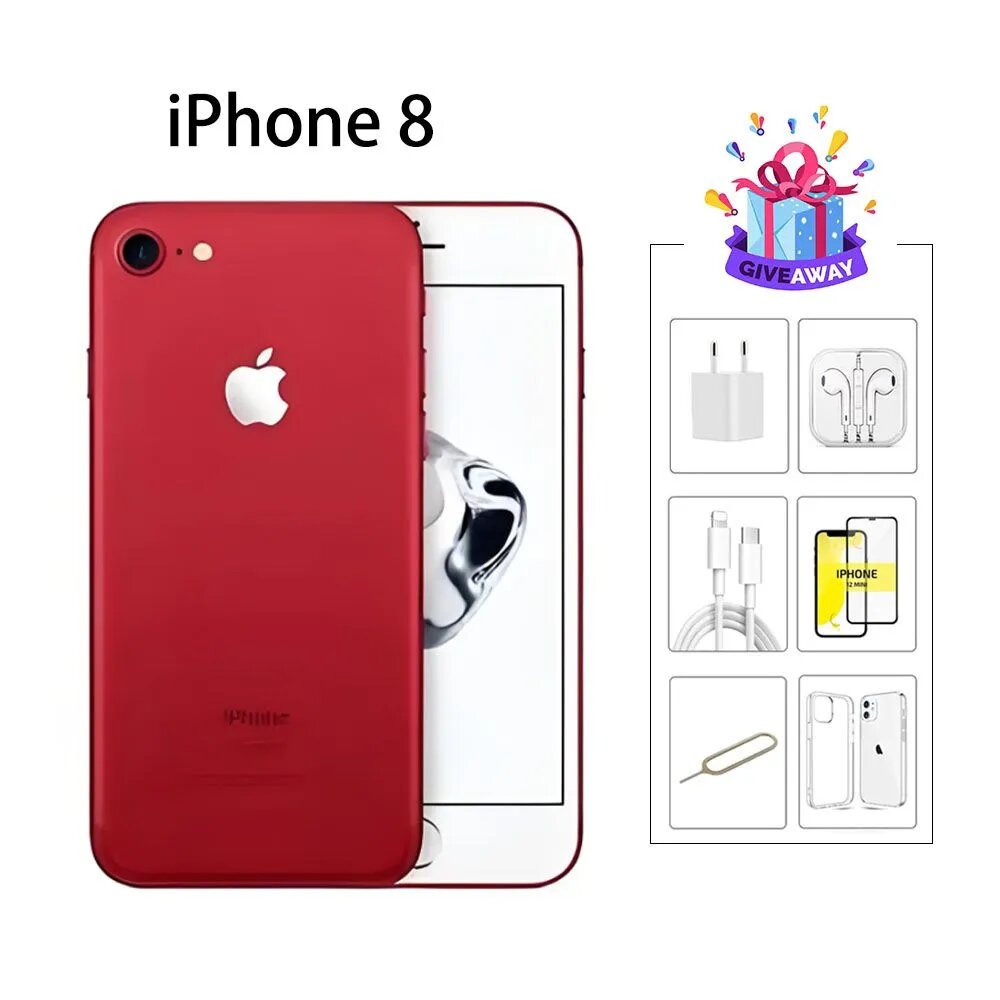 Восстановленный Apple Смартфон IPHONE 8 USA 2/64 ГБ, Nano-SIM, красный