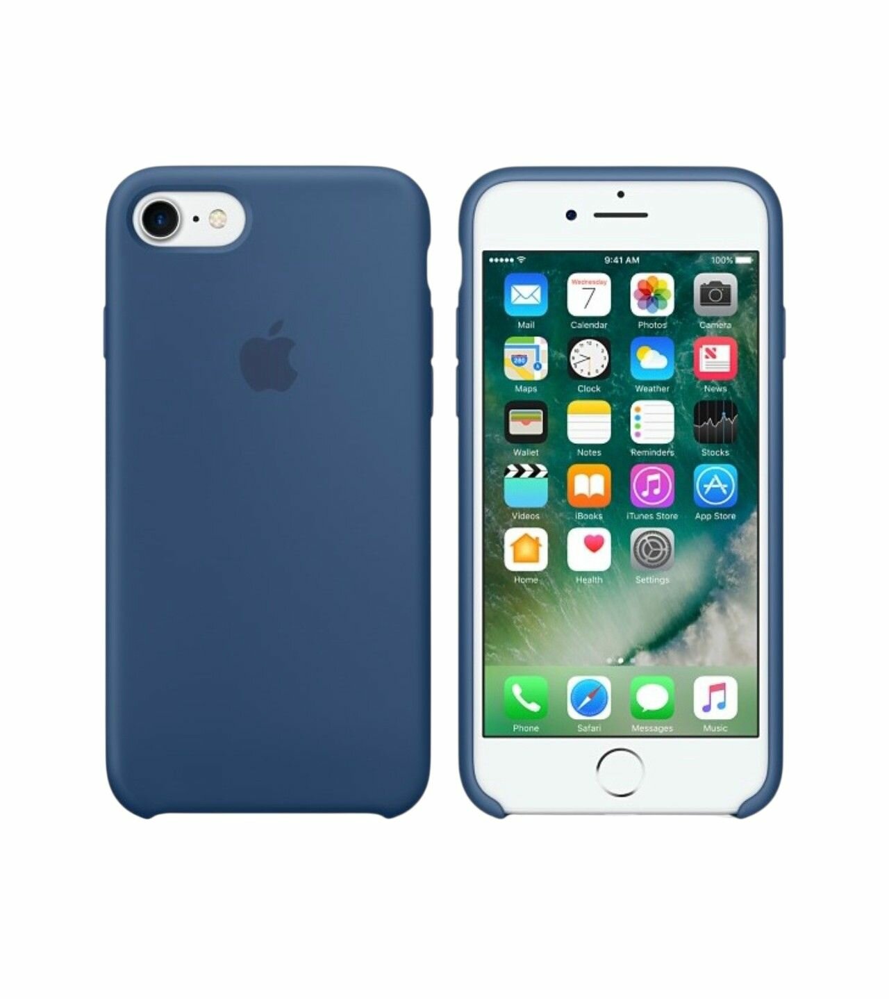 IPhone 7 / 8 / SE 2020 синий чехол силикон кейс на айфон 7, 8 се утолщённый Silicone case бархат