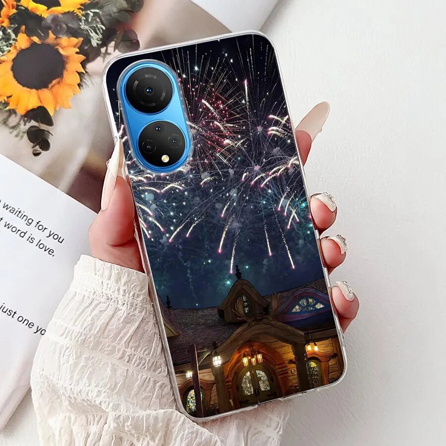 Для Honor X7 X7a X 7 b Чехол HonorX7a HonorX7b Чехол с бабочкой и цветком из ТПУ Мягкий силиконовый чехол для Honor X7 X 7A Защитные чехлы