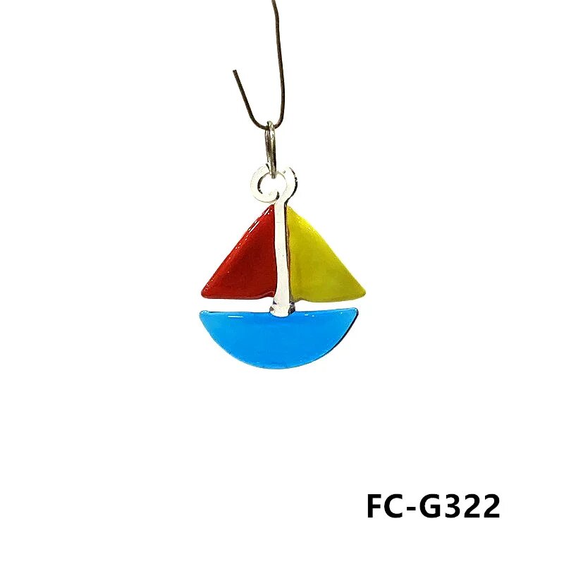 Кулон стеклянная лодка JSSMTLP FC-G322