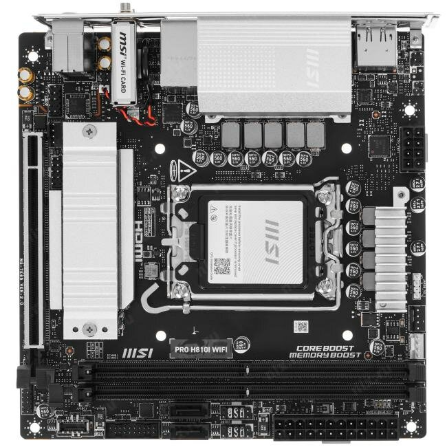 MSI PRO H810I WIFI H810, LGA1851, 2*DDR5, 1*PCIEx16, 1*M.2, 2*TypeC, 4*USB3.2Gen1, 6*USB2.0, 2*SATA3.0, 2.5G, DP, HDMI, — фото 1