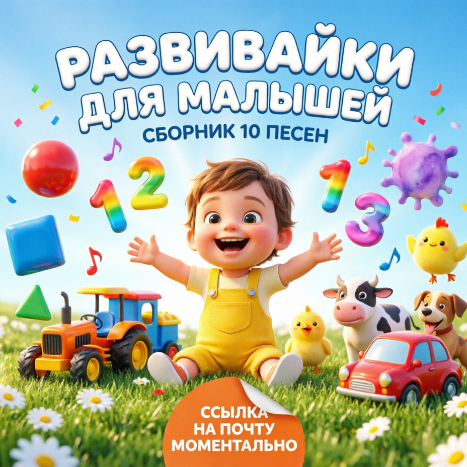 Сборник детских развивающих песенок (10 mp3 файлов). Архив приходит на почту после оплаты.