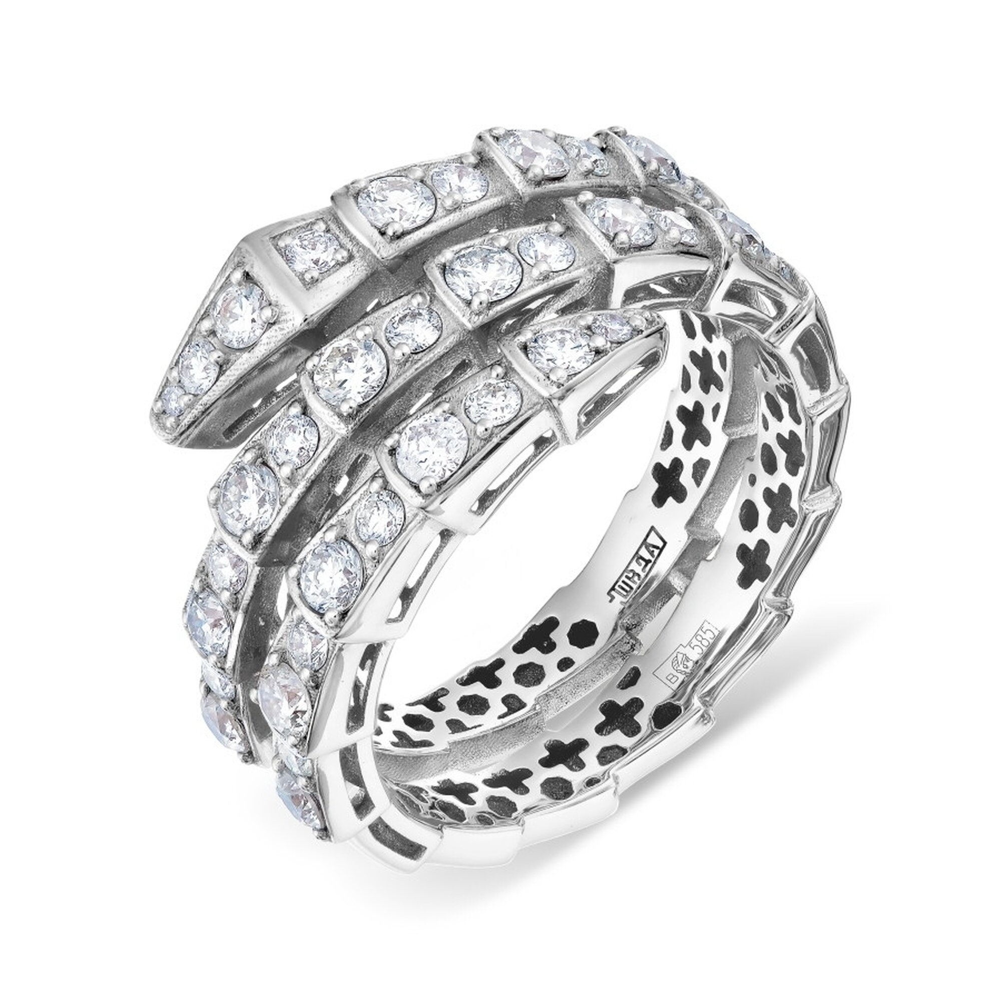 Кольцо Diamant online, белое золото, 585 проба, бриллиант