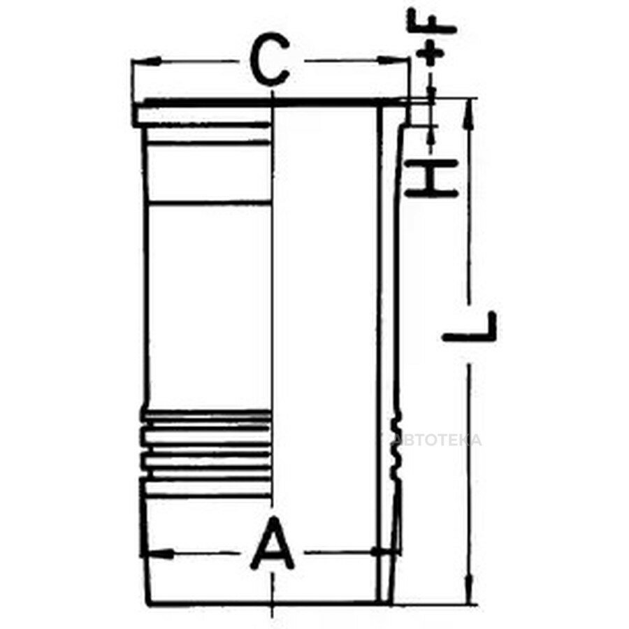 Гильза цилиндра [A=138.9 C=149 L=249.5 H+F=11.2+0.85] D=120.01 6Х VOLVO FM9Olympian D9A Euro3 (1201->) KOLBENSCHMIDT 89826110