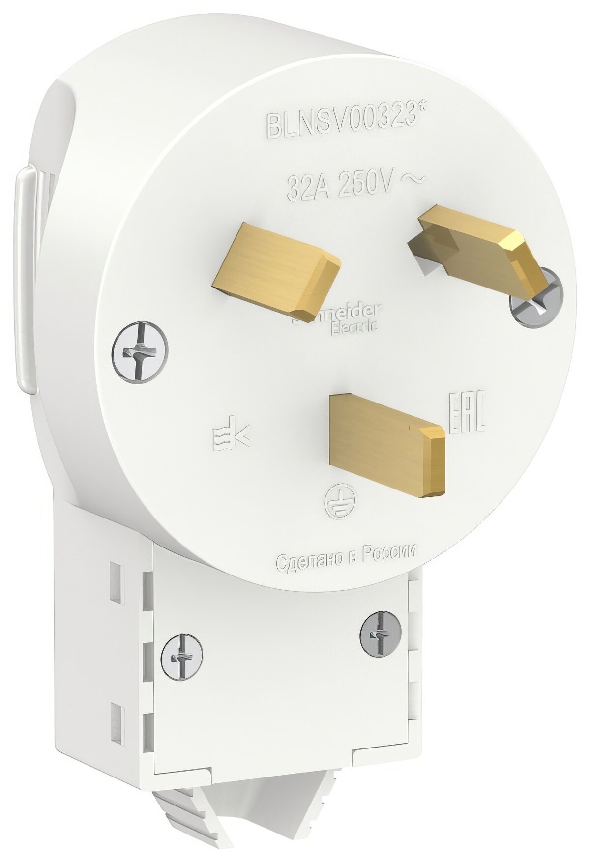 Силовая вилка Systeme Electric (Schneider Electric) Blanca, 2 Р+N, 32 А, 250 В, Белый BLNSV003231