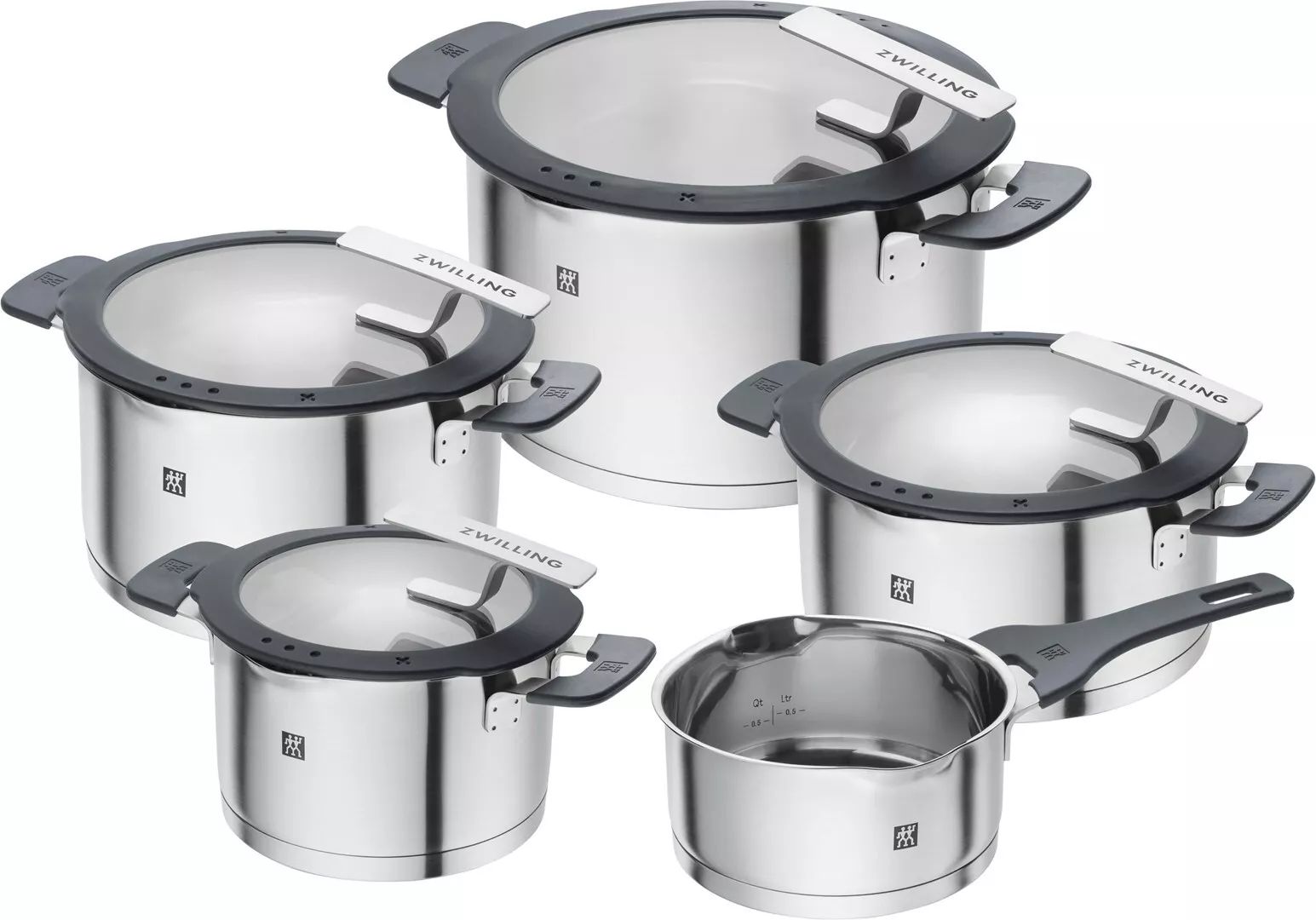 Набор кастрюль ZWILLING Simplify 66870-005-0, 5 кастрюль, нержавеющая сталь, с крышками