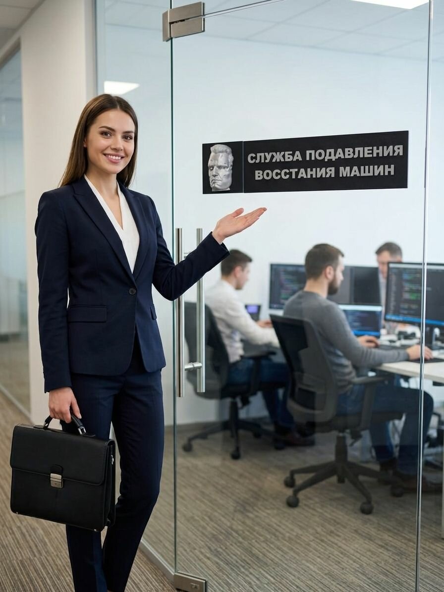 Шутливая прикольная 3D-табличка для офиса "Служба подавления восстания машин" (декоративная табличка для кабинета системного администратора и программистов)