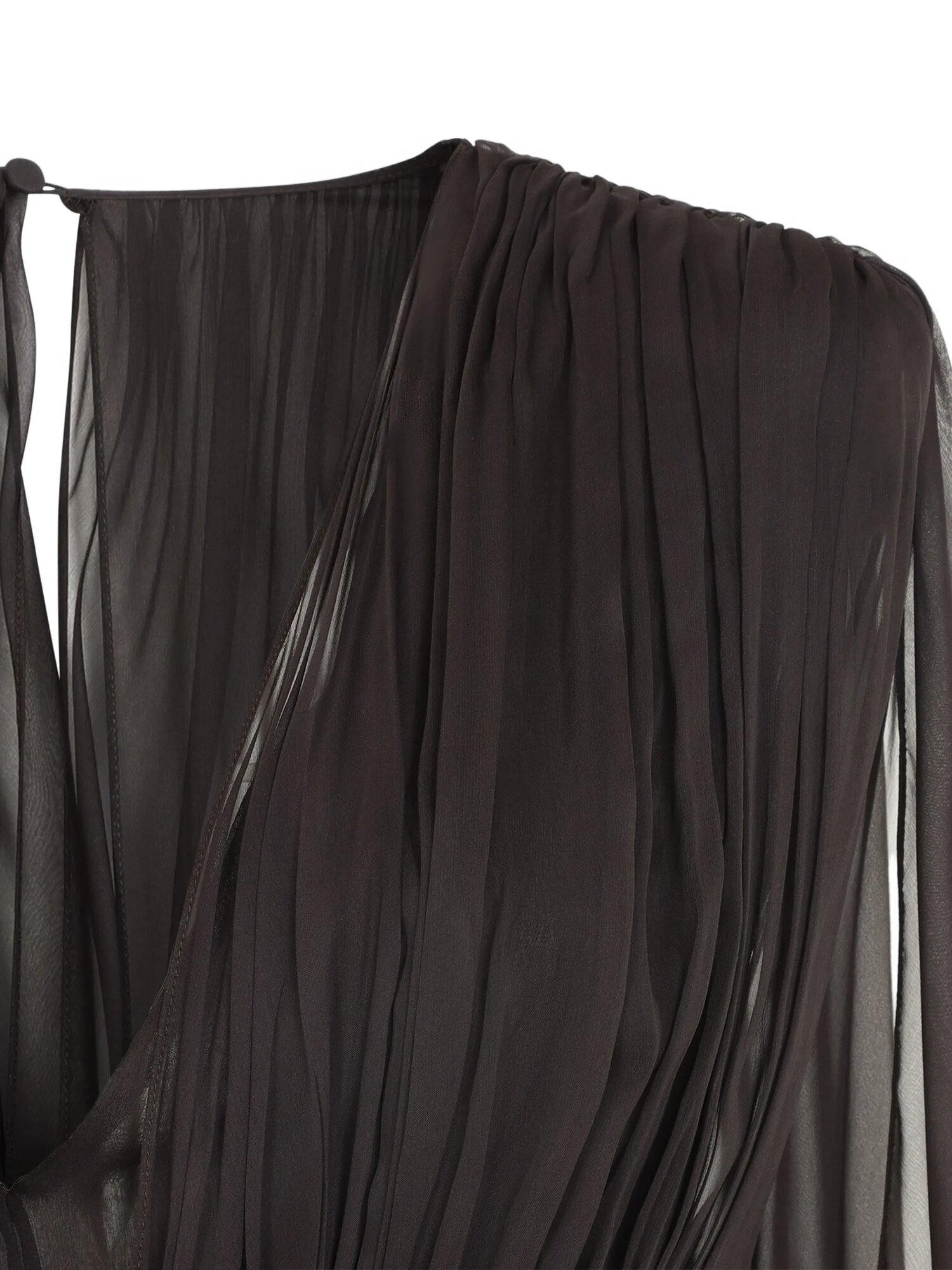 Платье Alberta Ferretti Draped silk maxi dress, размер 40, черный — фото 1