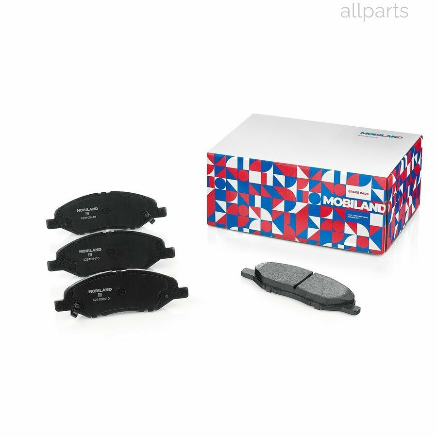 MOBILAND 429100410 Колодки тормозные дисковые передние (4 шт.) с п/шум. пласт.