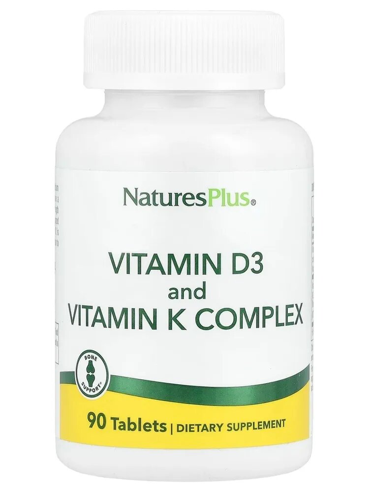 Витамины Natures Plus Vitamin D3 and Vitamin K Complex (90 таб.)