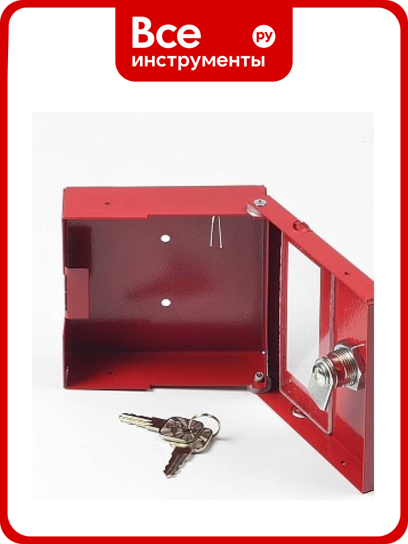 Ключница BlackWeld на 1 ключ К-01 141009bw из стали и стекла, красного цвета, с одним ярусом и ключевым замком