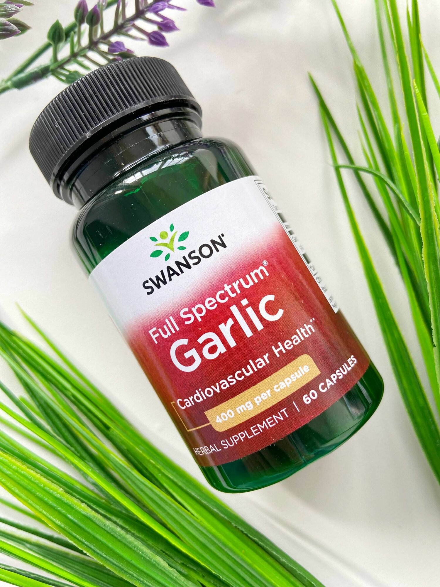 Чеснок полного спектра, Swanson, Full Spectrum Garlic, 400 мг, 60 капсул