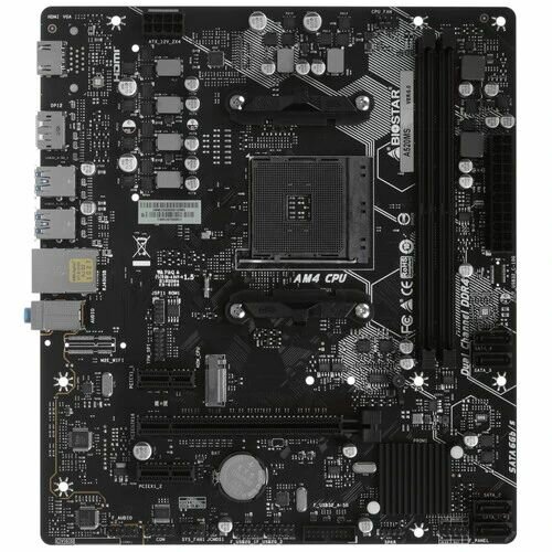 Материнская плата Biostar A520MS - AM4, AMD A520, 2xDDR4-3200 МГц, 1xPCI-Ex16, 1xM.2, Micro-ATX