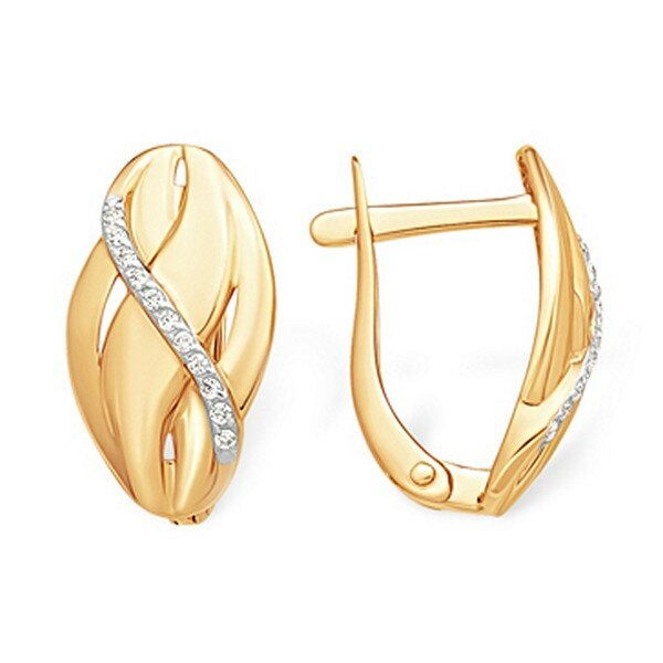 Серьги JEWELIN, красное золото, 585 проба, фианит