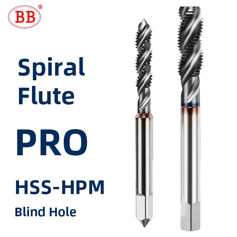Метчики для резьбы BB HSS CO TiN 5шт M8x1.25(1pcs), Spiral Flute-HPM