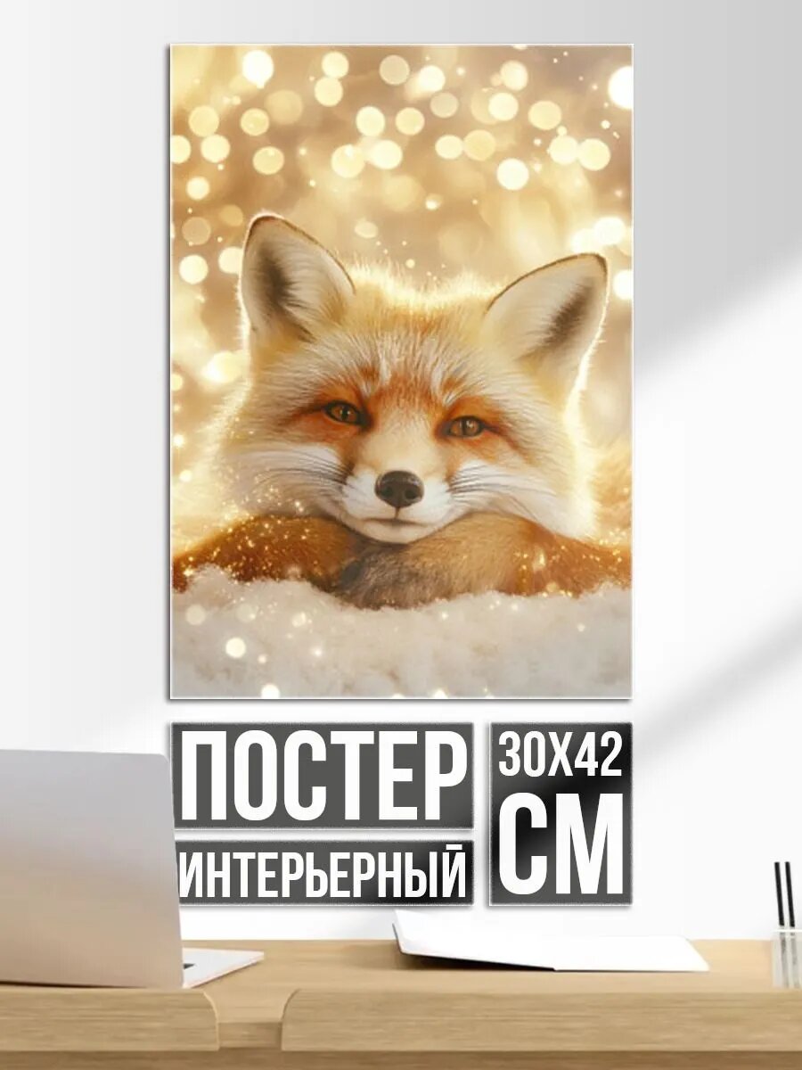 Постер на стену Рыжая лисица и боке