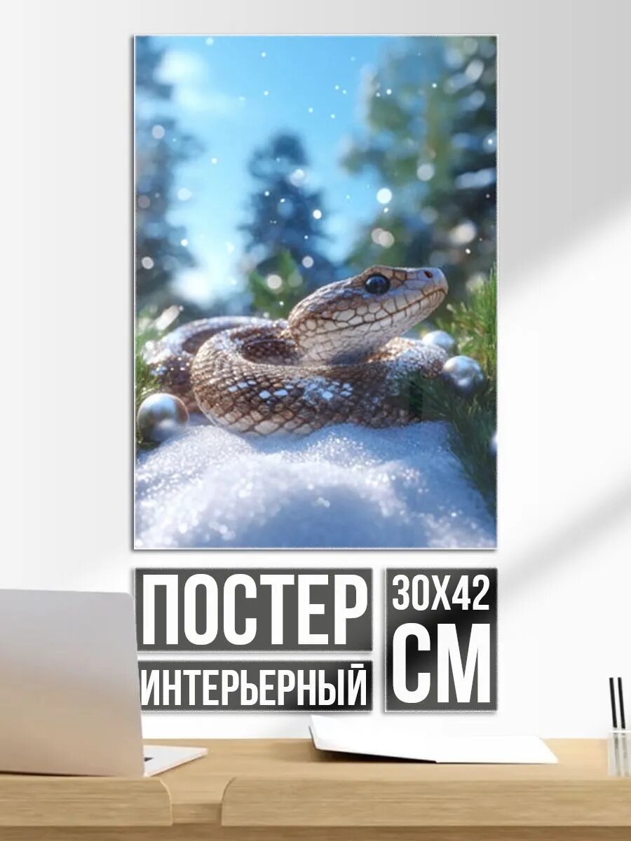 Постер на стену Змея и белоснежный снег