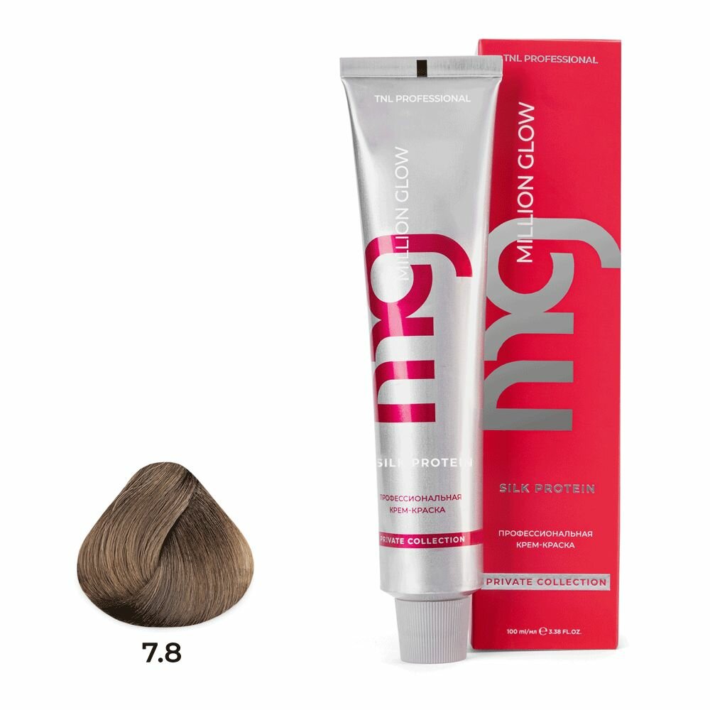 Крем-краска для волос Million glow Private collection Silk protein 7.8