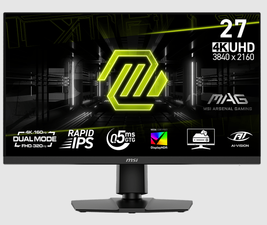Монитор MSI 27" MAG 272URDF E16, 16:9, IPS, UHD/FHD, 0,5ms, 400cd, 160Hz/320Hz, HDMI, DP, USB, HAS