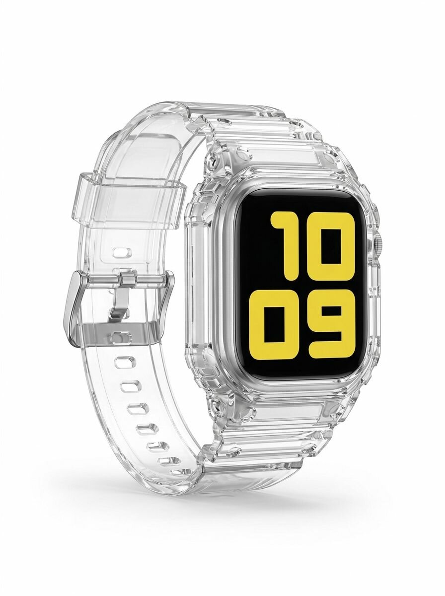 Ремешок Apple Watch S10 46 mm с защитным бампером Clear