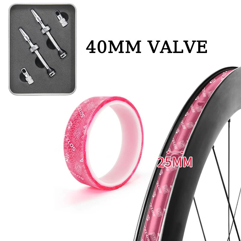 BUCKLOS Бескамерные клапаны Presta 40/44 мм 40mm VALVE-25mm TAPE