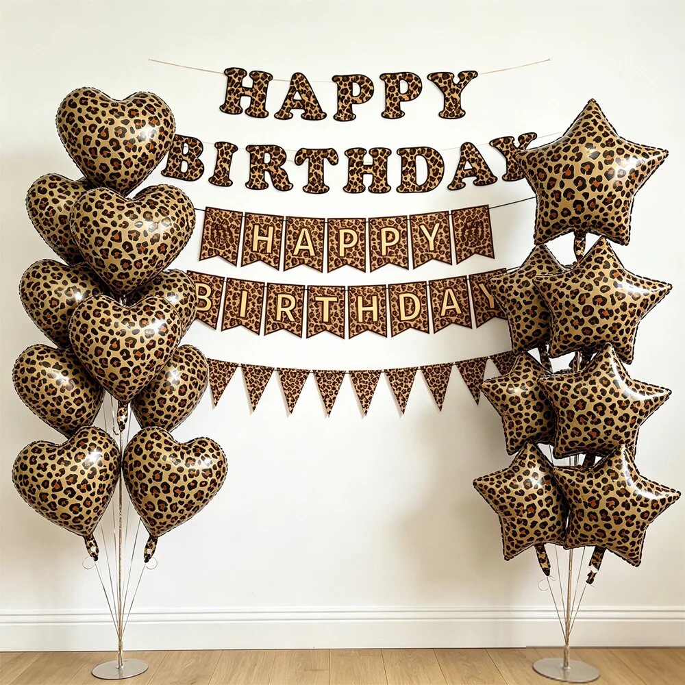 Леопардовый декор для вечеринки 5pc balloon — фото 1