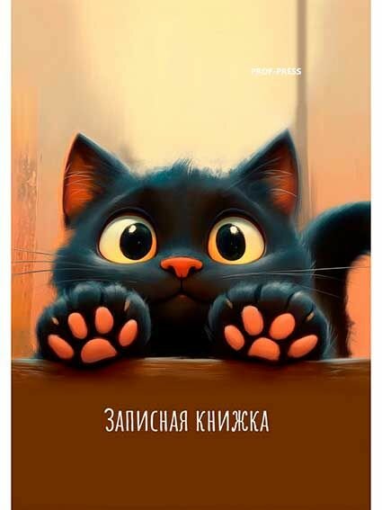 Записная книжка А7 48л Проф-Пресс "Лапки котика-2" арт.48-8627, твердая обложка, глянцевая ламинация