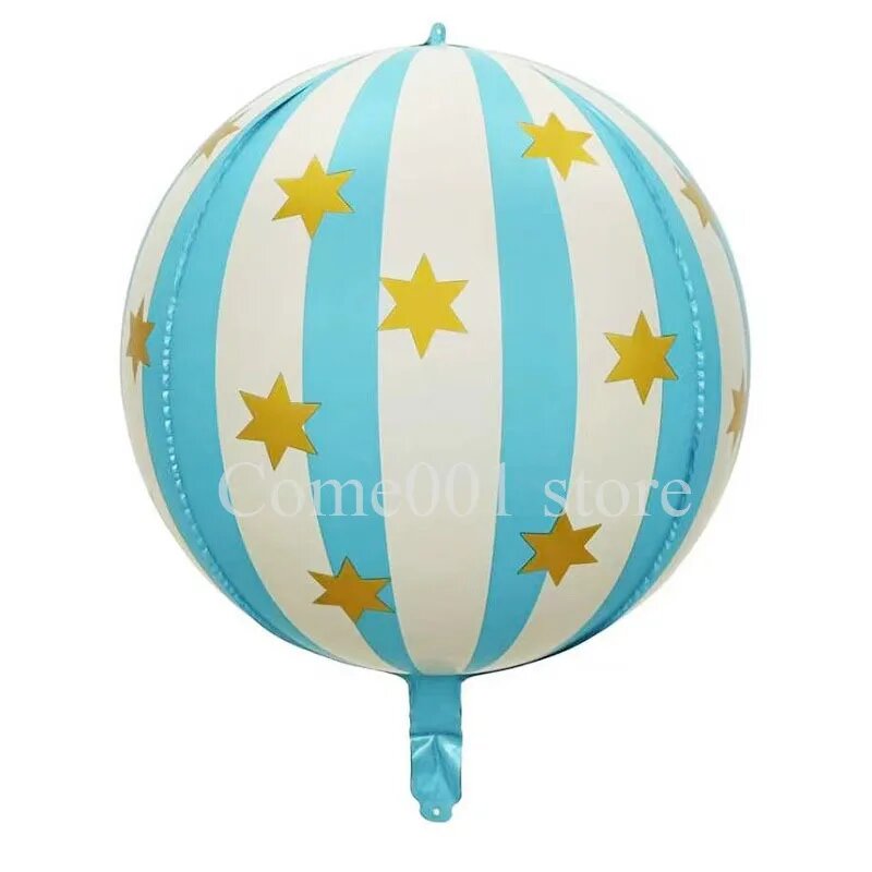 Розовые/синие 4D шары из фольги 22 дюйма для праздника 2pcs Blue Striped