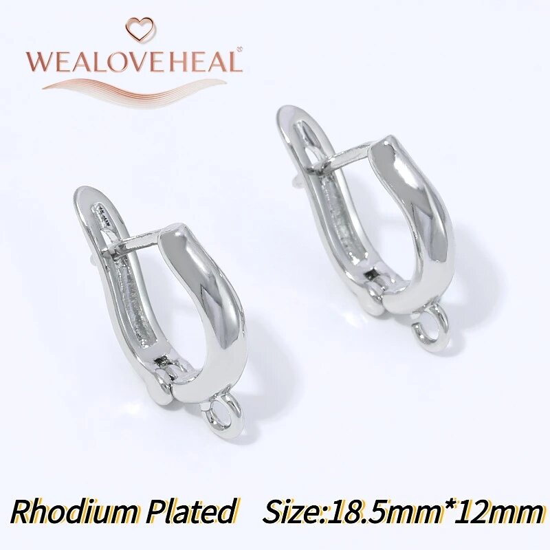 Крючки для сережек WEALOVEHEAL позолоченные 18-каратным золотом 3 pairs, Rhodium plated