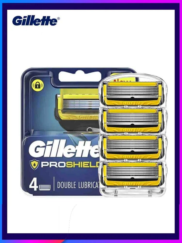 Эксклюзивные сменные кассеты Gillette Fusion5 ProShield, 4 штуки для мужского бритья