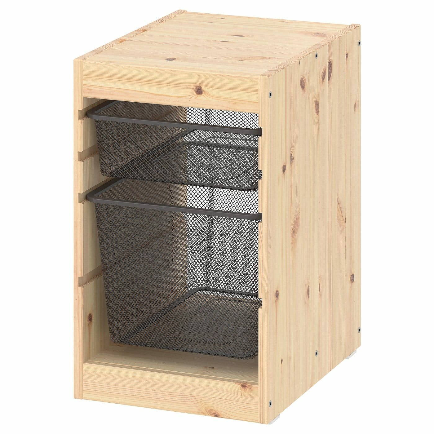 Стеллаж IKEA TROFAST, светлая сосна окрашенная в белый/темно-серый, 32x44x52 см 495.332.85