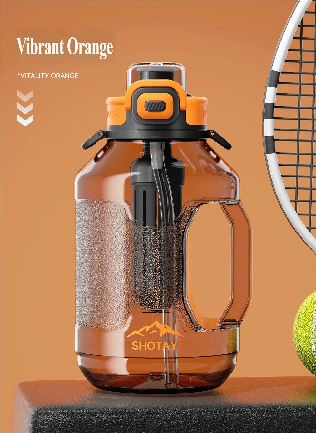 SHOTAY TRITAN бутылка для воды 2000 мл Оранжевый, Vitality Orange