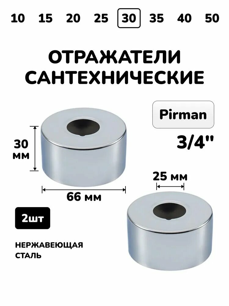 Отражатель для смесителя и полотенцесушителя сантехнический хром круглый 3/4, 2шт.