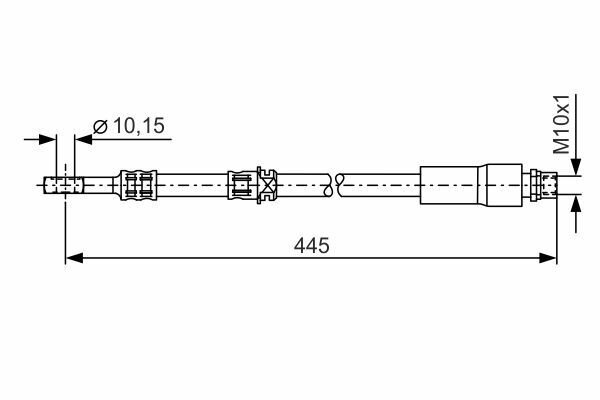 Шланг тормозной передний L 445 Opel Astra H 1.2-2.0T 04>