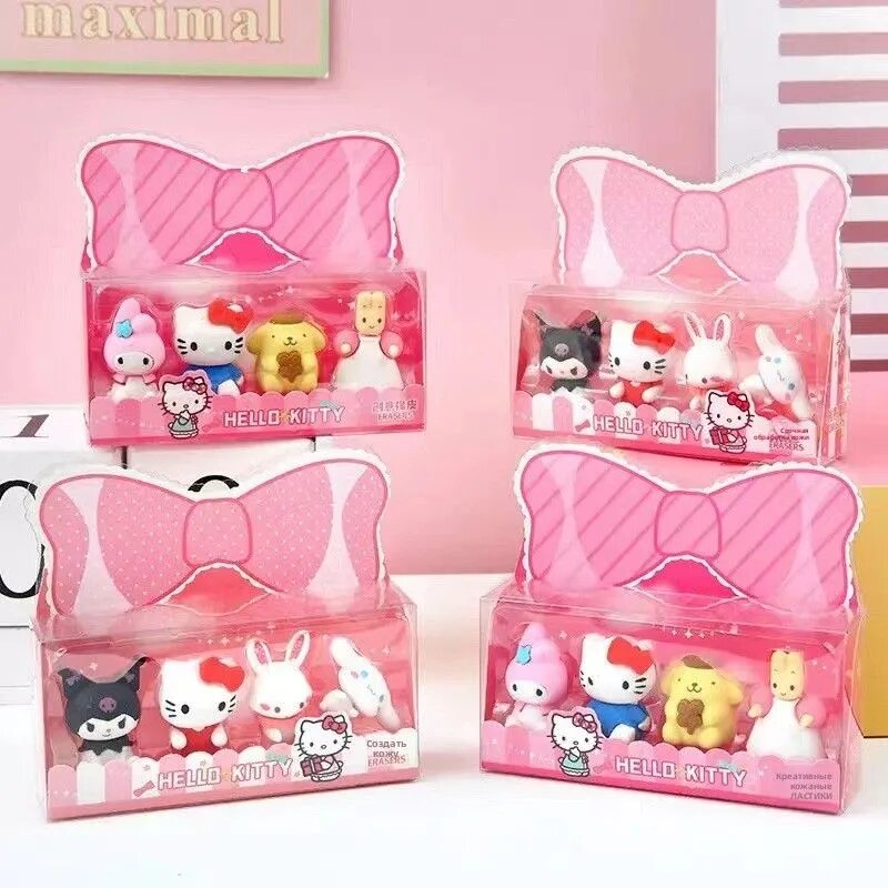 Коллекционные ластики 3D Sanrio набор персонажи Хелло Китти Мелоди Кроми без следов в