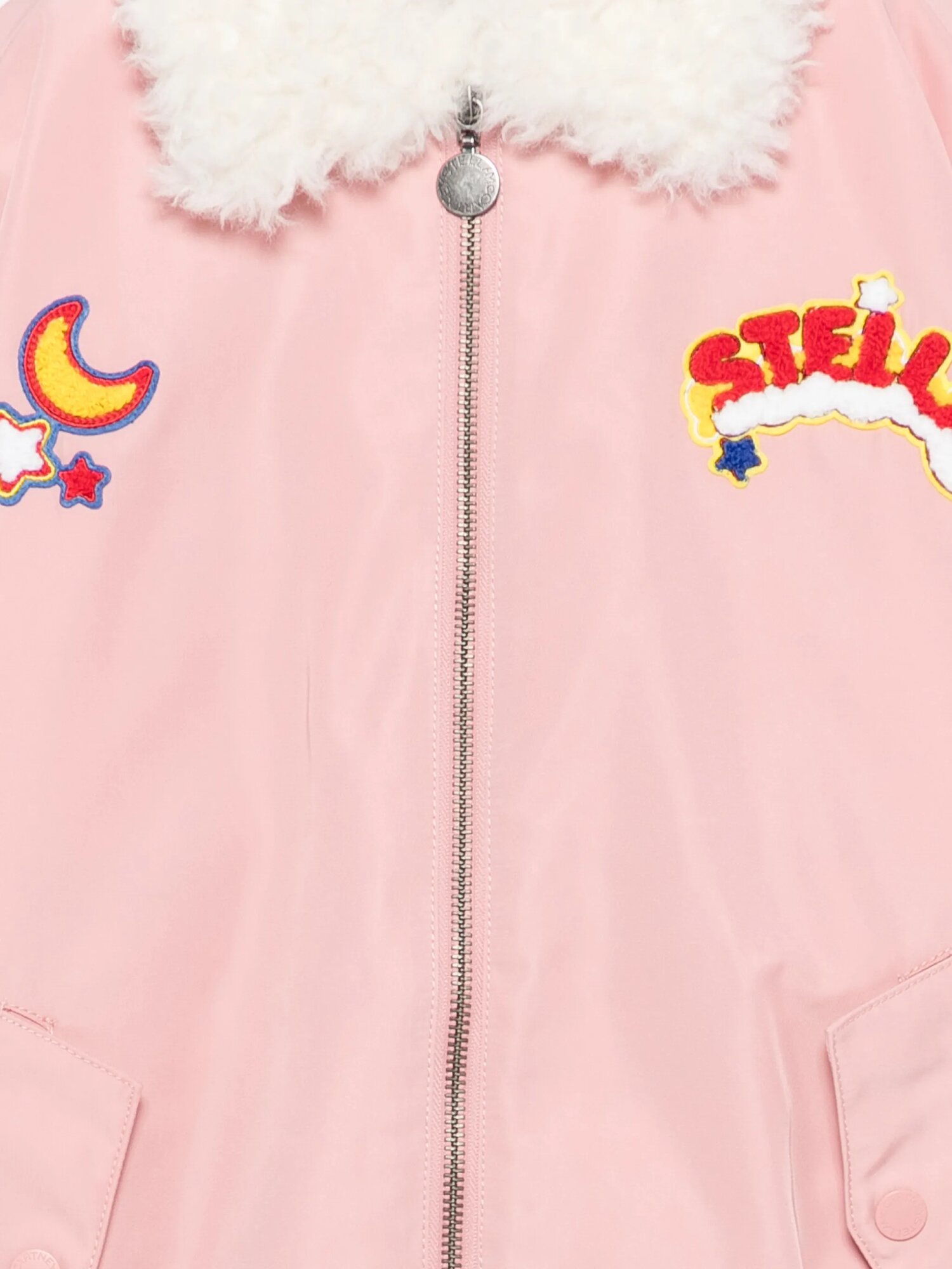 Куртка Stella McCartney Patch-detail zip-up bomber jacket, размер 5 лет, розовый — фото 1