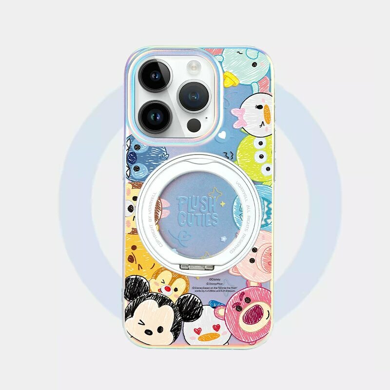 IPhone 15 Plus Оборудование для поворота с Disney Q-версией, сильная магнитная защита от скольжения