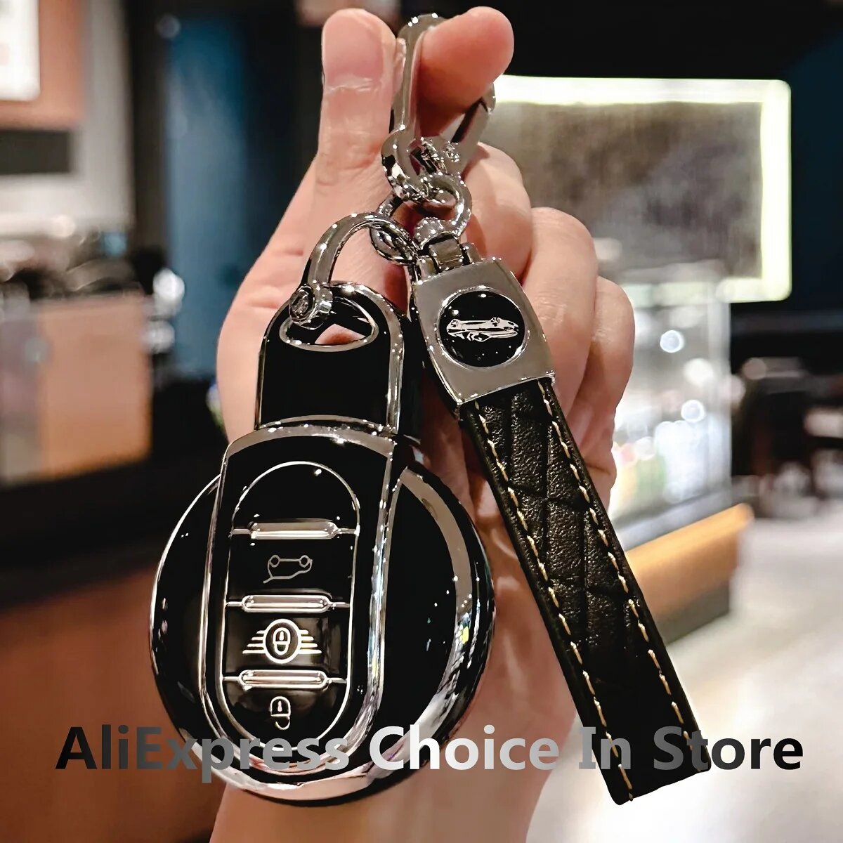 Чехол для ключей MINI Cooper, черный с брелоком