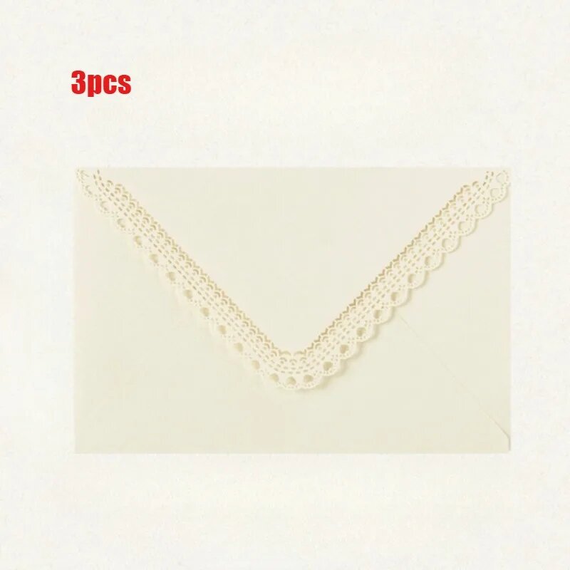 Ретро конверты с кружевом beige 3pcs