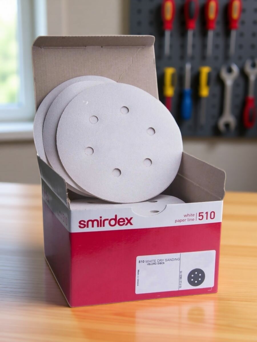 P 60 Абразивный круг SMIRDEX 510 White. D225мм. 6 отверстий ( 1шт.)