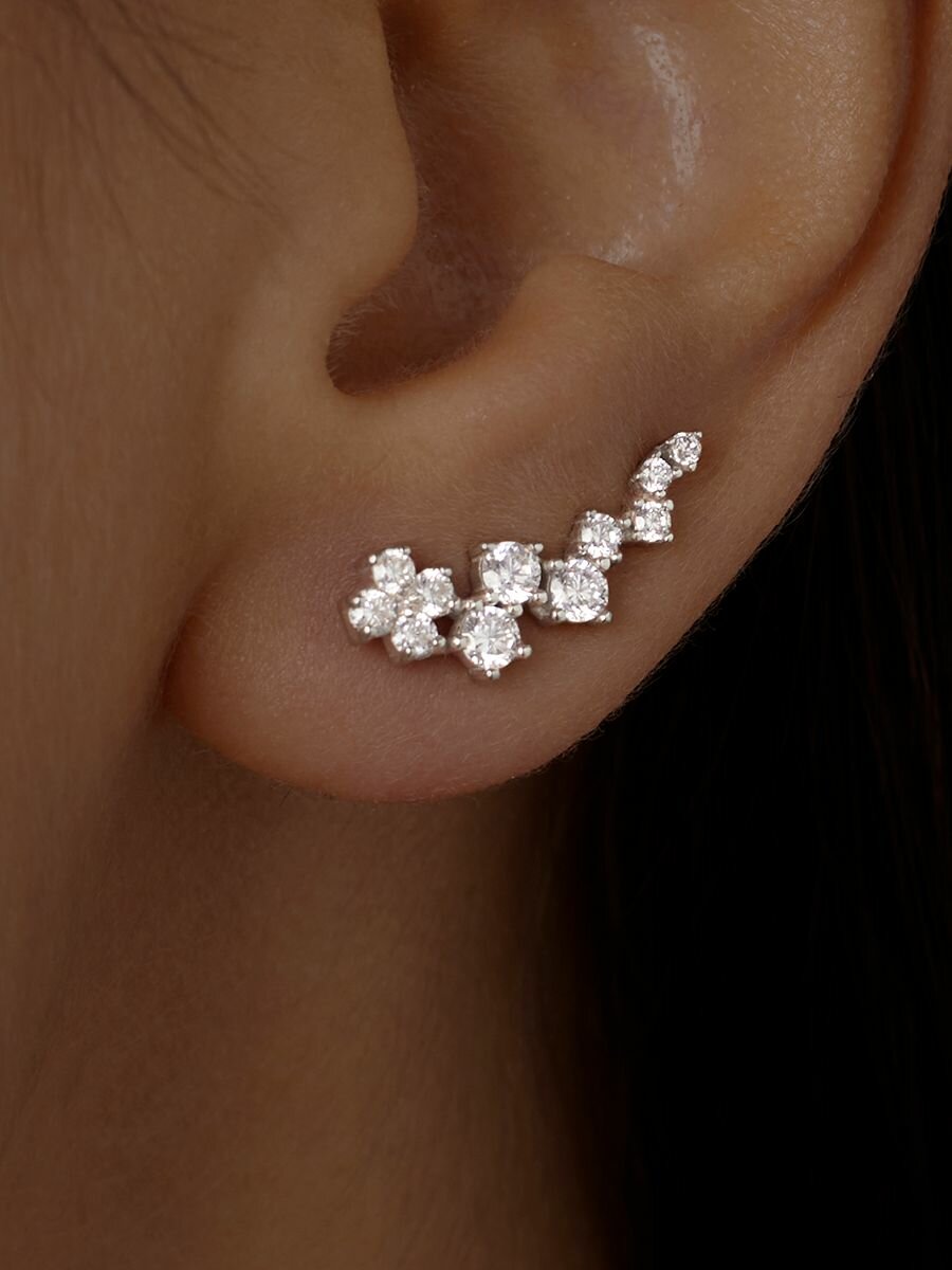 Серьги, 925 проба, фианит